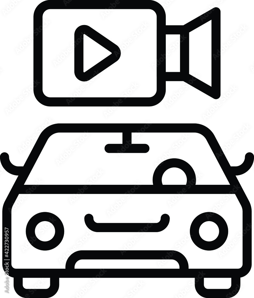 Self Driving Forward Facing Camera Concept, Front Cam Vector Icon ...