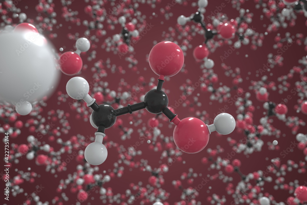 Molecule of acetic acid, ball-and-stick molecular model. Science ...