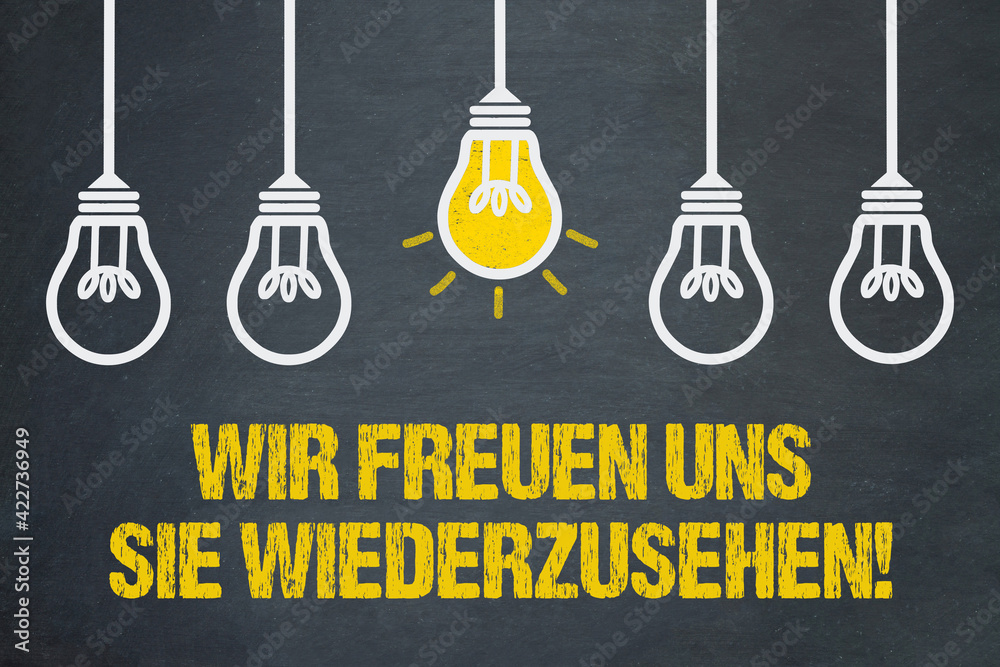 Wir freuen uns Sie wiederzusehen! Stock Illustration | Adobe Stock