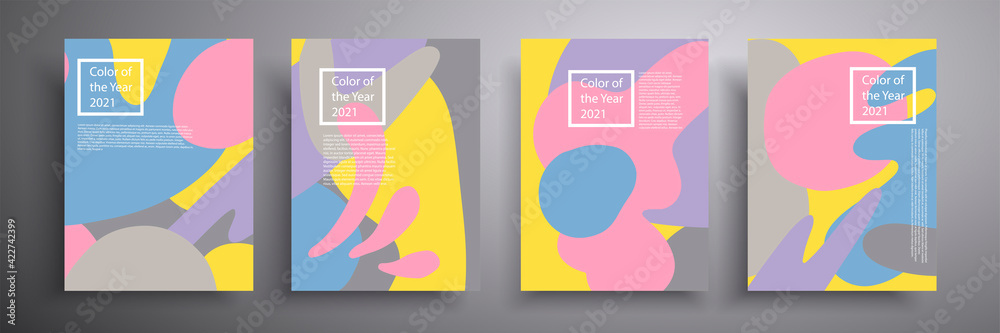 Liquid color covers set. Colorful shapes of the composition. Trendy ...