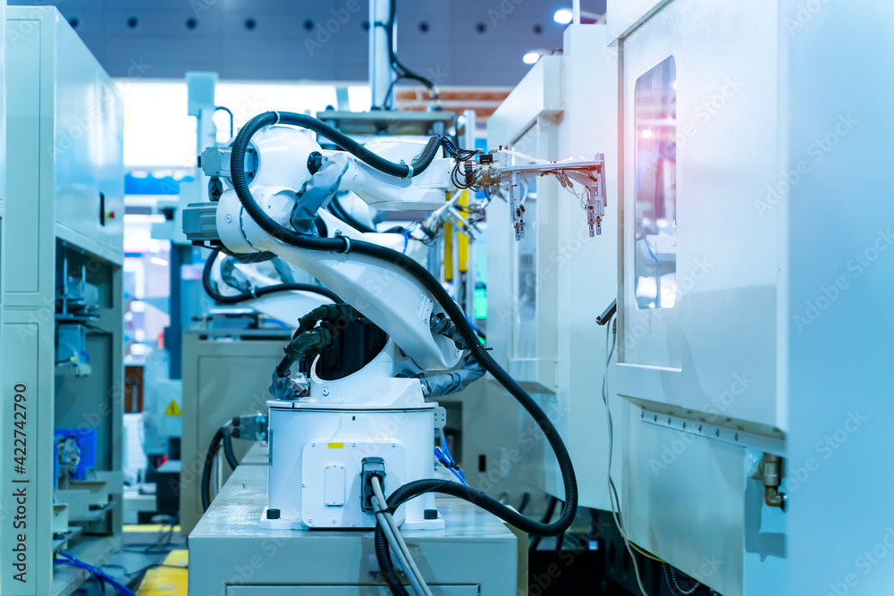 Smart industry robot arms for digital factory production technology ...