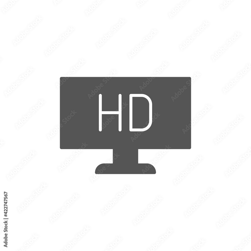 HD monitor icon isolated on white background. Computer symbol modern ...