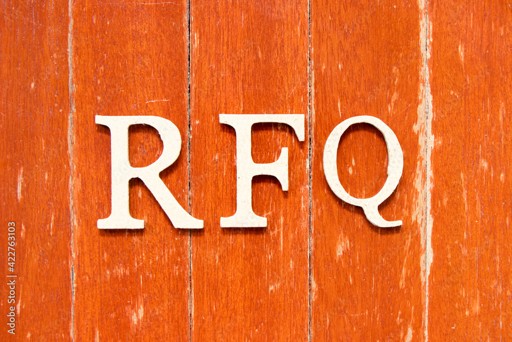 Alphabet letter in word RFQ (abbreviation of request for quotation) on ...