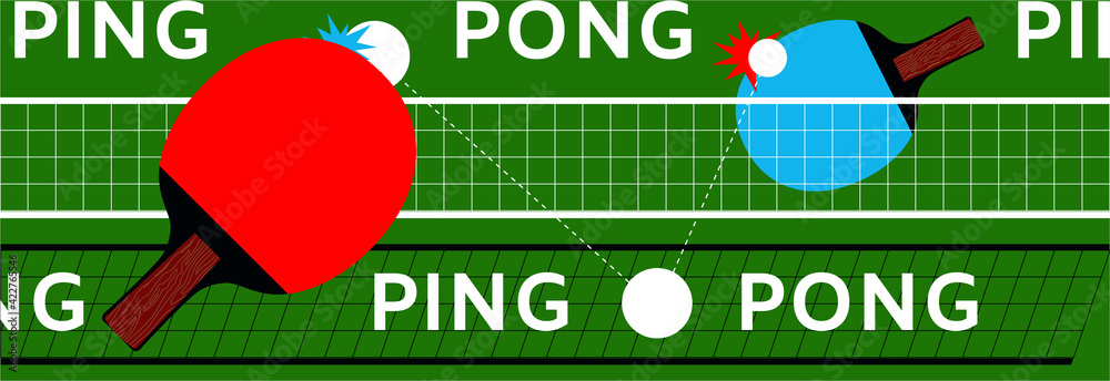 Ping Pong typographical modern poster. Vector illustration with ...