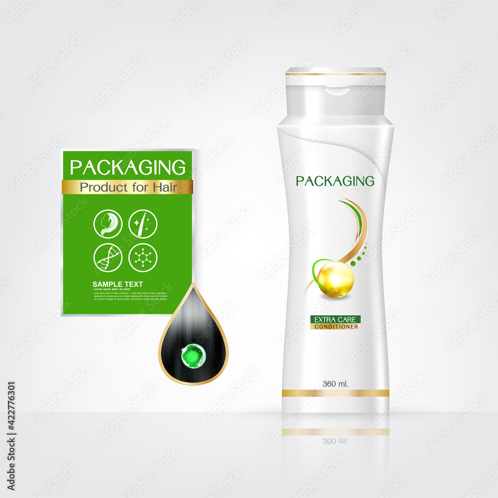 Packaging products Hair Care design, shampoo bottle templates on White ...