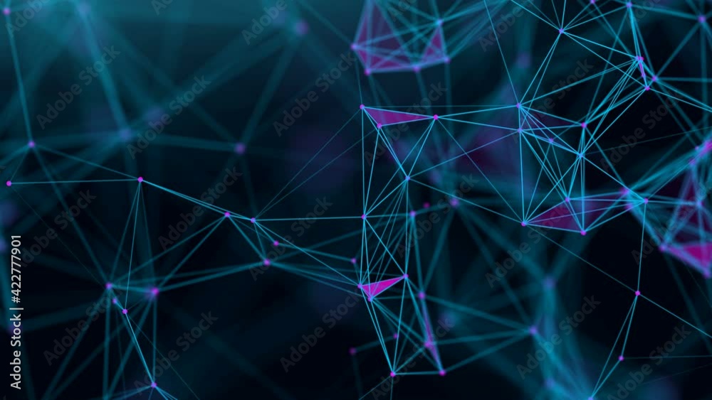 Blue network connection animation concept. Seamless loop technology ...