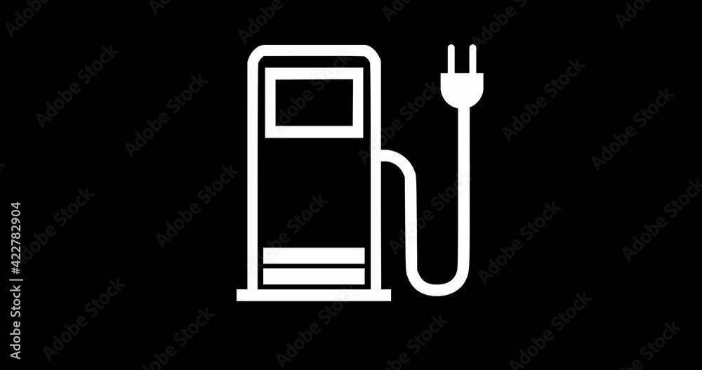 Animation of the battery charging level on the car dashboard. Graphic ...