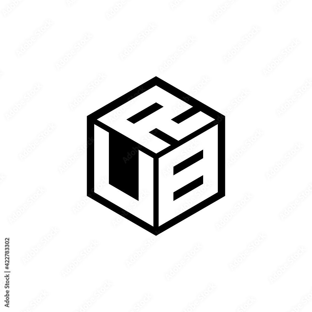 UBR letter logo design with white background in illustrator, cube logo ...