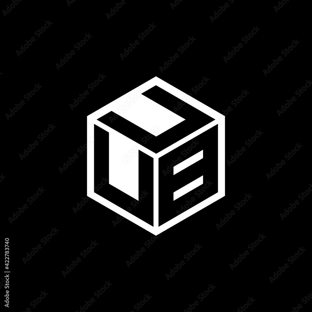 UBU letter logo design with black background in illustrator, cube logo ...