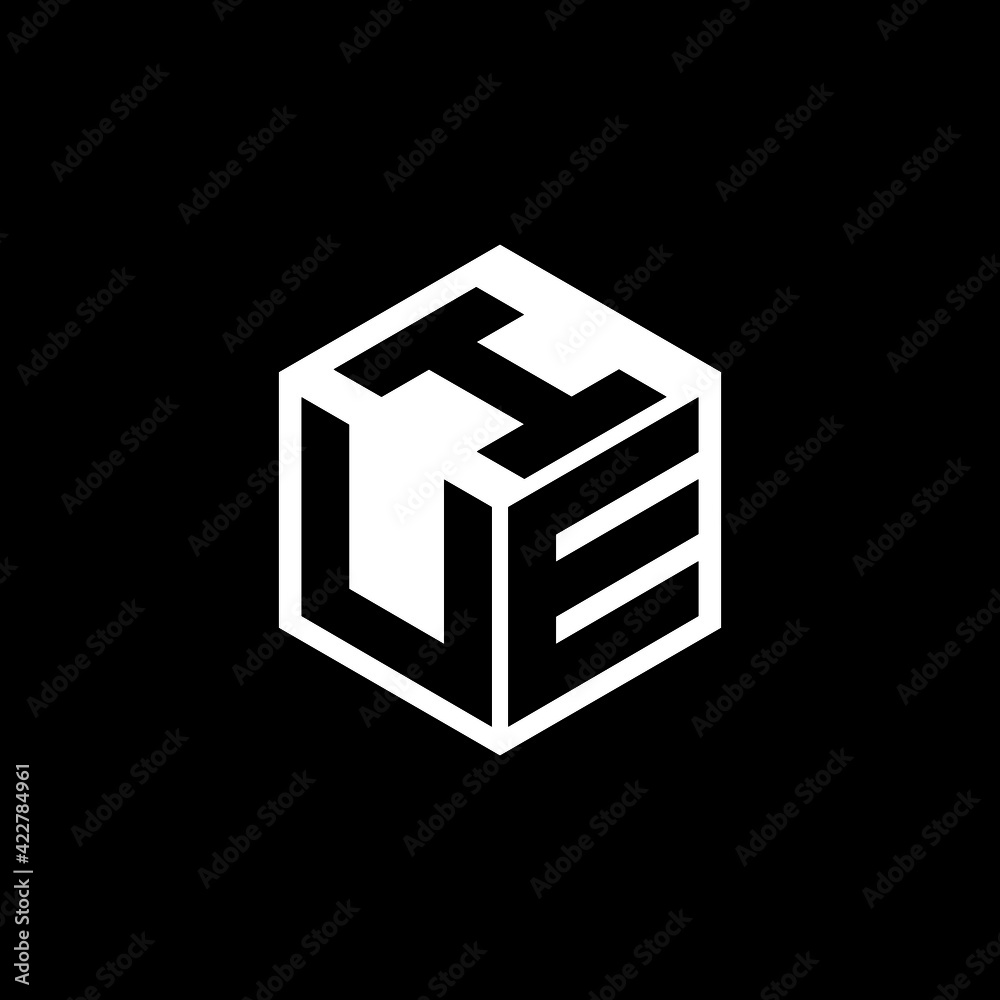 UEI letter logo design with black background in illustrator, cube logo ...
