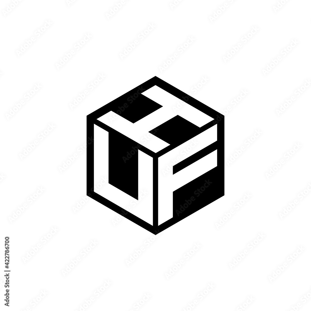 UFH letter logo design with white background in illustrator, cube logo ...