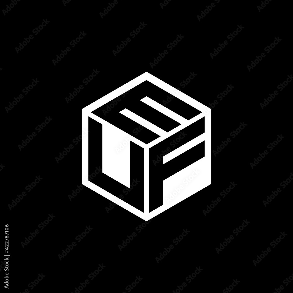 UFM letter logo design with black background in illustrator, cube logo ...