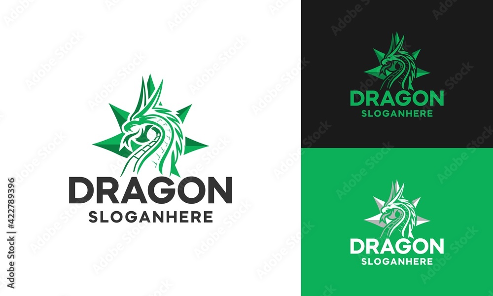 Dragon star Logo Stock Vector | Adobe Stock