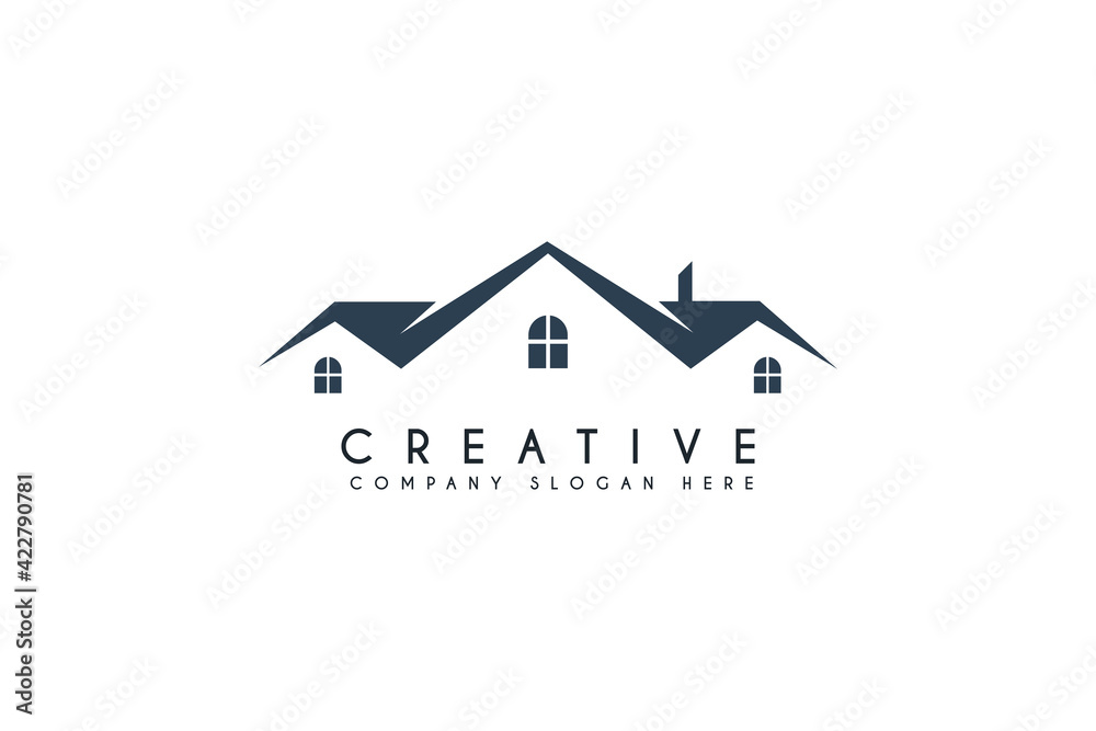 simple modern home, house or real estate logo design vector ...