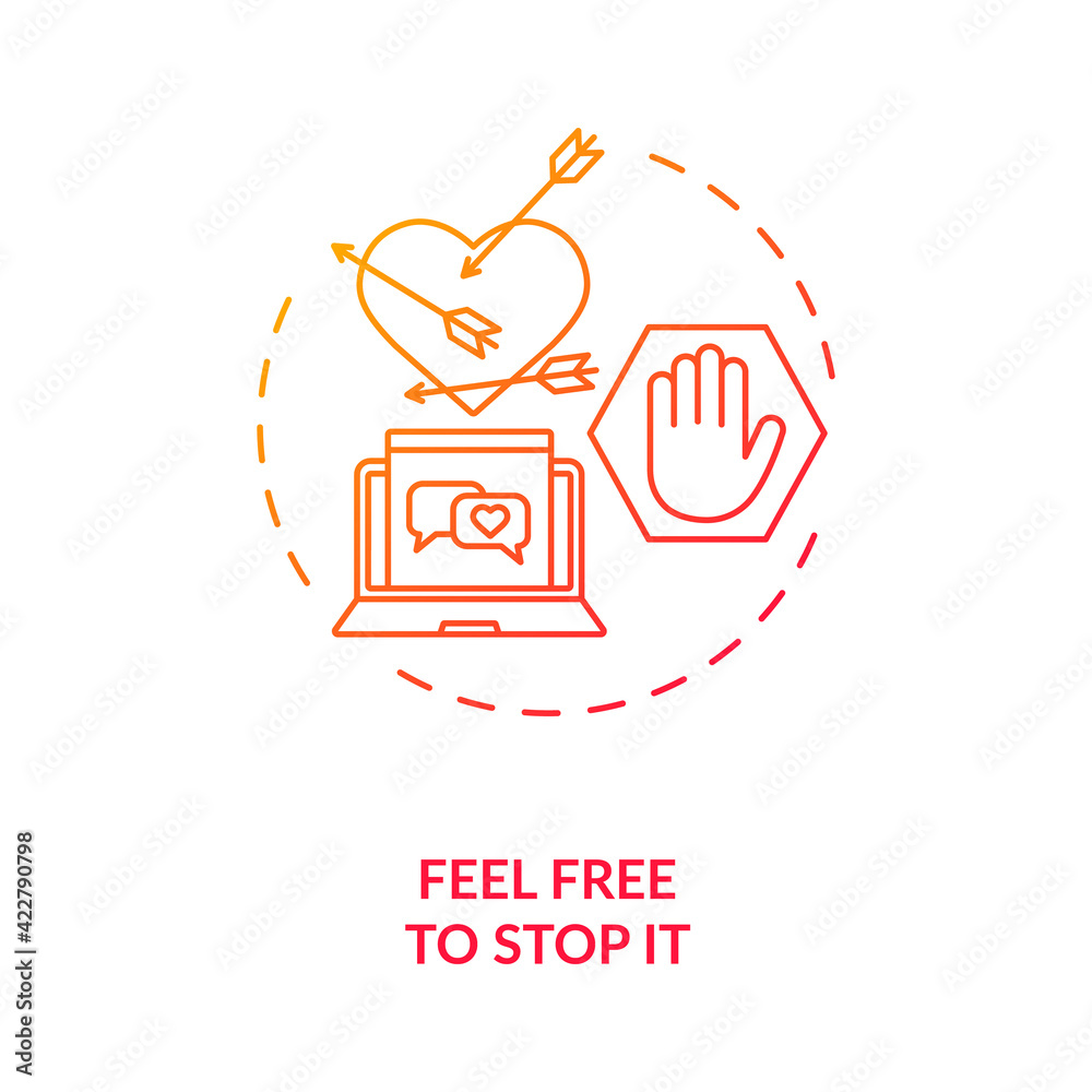 Feel free to stop chatting or dating concept icon. End relationship ...