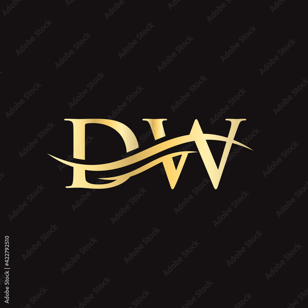Initial linked letter DW logo design. Modern letter DW logo design ...
