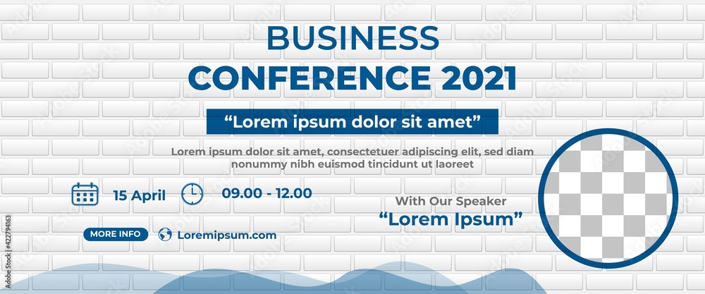 Business conference banner design. Horizontal banner design with brick ...