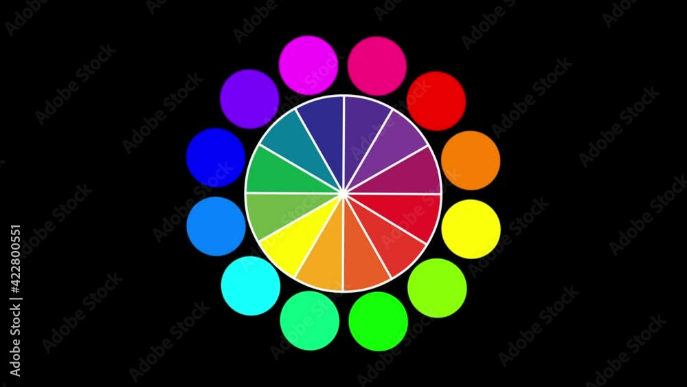 Animated two color wheel pizza shape in circle for graphics and video ...