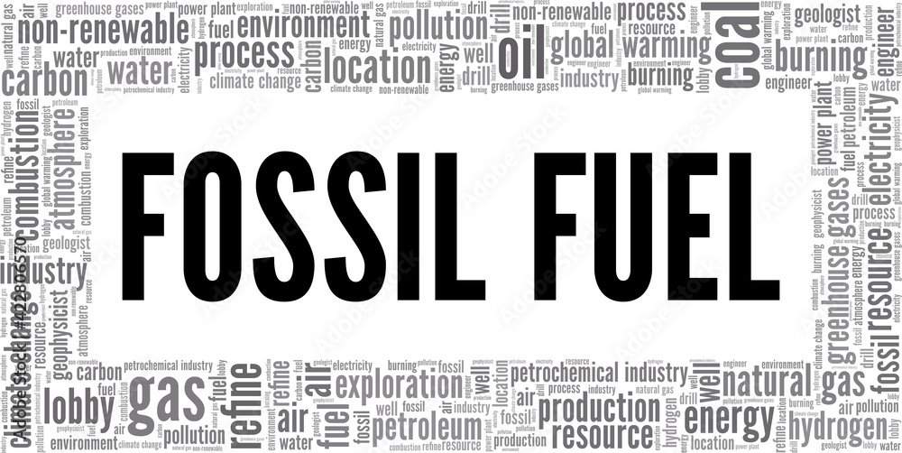 Fossil fuel vector illustration word cloud isolated on a white ...