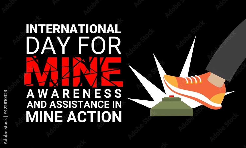 Vector illustration of a foot stepping on a landmine, as a banner for ...