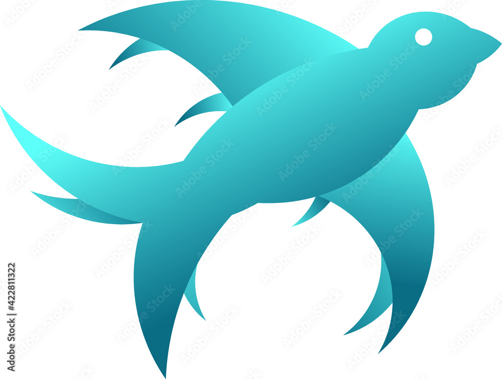 blue, bird, vector, illustration, symbol, isolated, drawing, animal ...