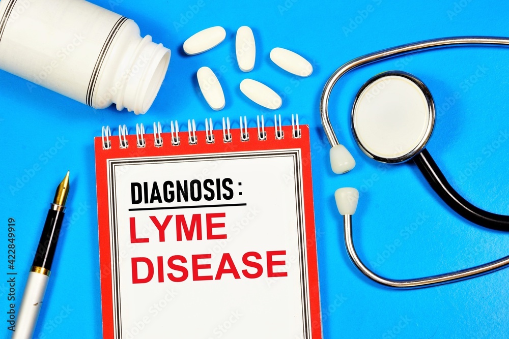 Lyme disease. The text label of the medical diagnosis. Treatment with ...