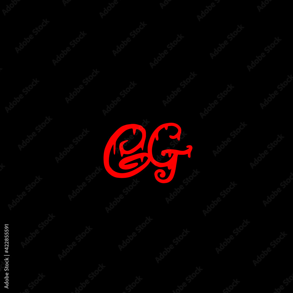 Initial CG handwritten monogram and elegant logo design Stock Vector ...