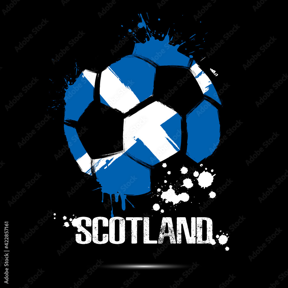 Abstract soccer ball with Scottish national flag colors. Flag of ...