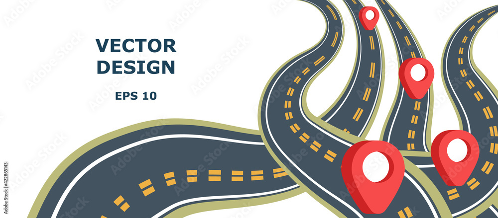 Vector image of paved roads making up the perfect campaign with ...