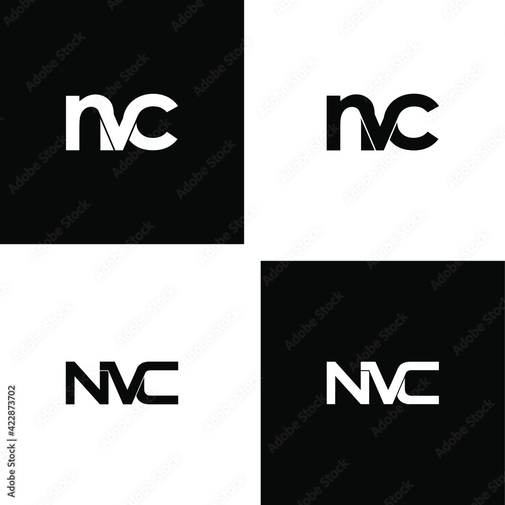 nvc letter original monogram logo design set Stock Vector | Adobe Stock