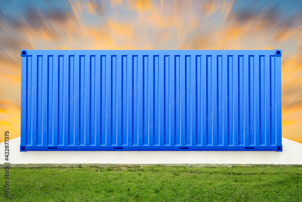 Cargo container or shipping container illustration design with sky ...