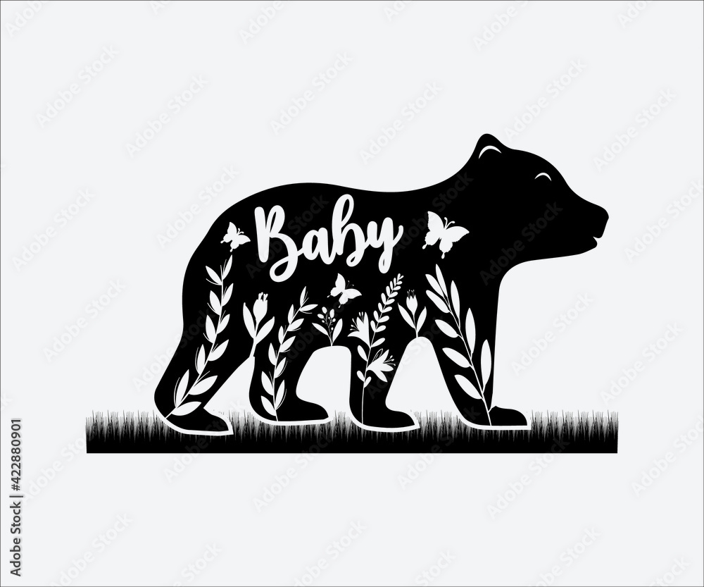 Baby Bear Printable Vector Illustration, Cute baby bear, Baby Bear ...