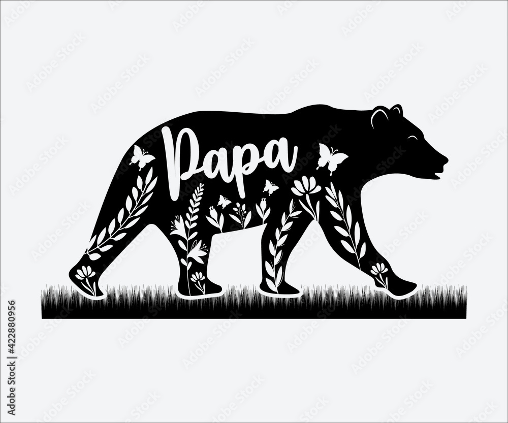 Papa Bear Printable Vector Illustration, Daddy Bear, Papa Bear clipart ...