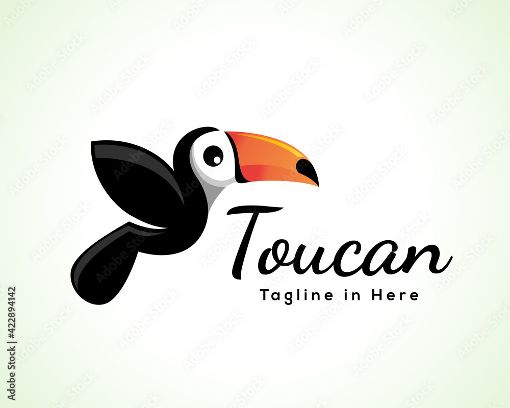 simple toucan bird fly illustration logo symbol icon design inspiration ...