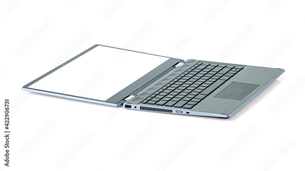 Laptop blank white screen isolated on white background Stock Photo | Adobe Stock