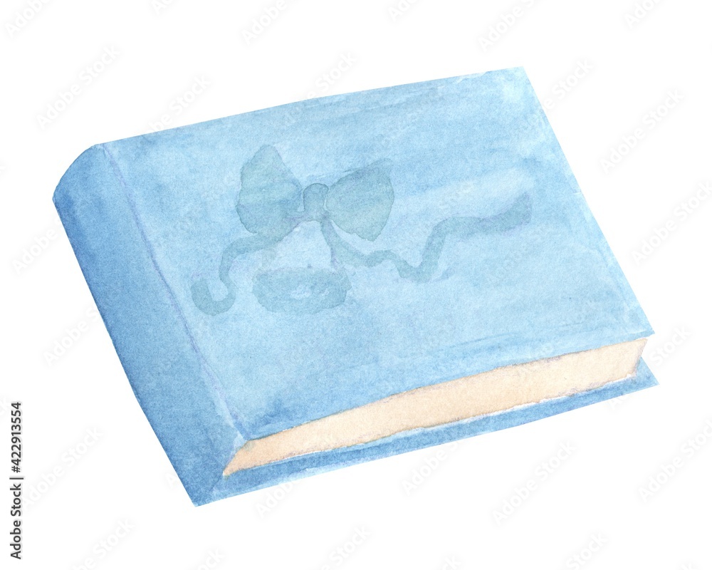 Watercolor illustration of a blue graduation photo album Stock ...