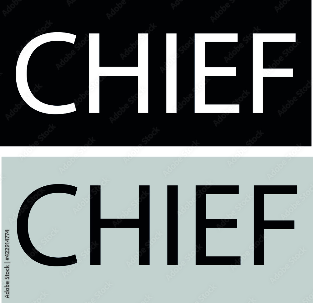 sign with the words "chef" in white letters on a black background and ...