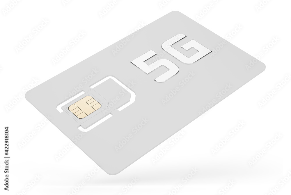 5G sim card isolated on white background Stock Illustration | Adobe Stock