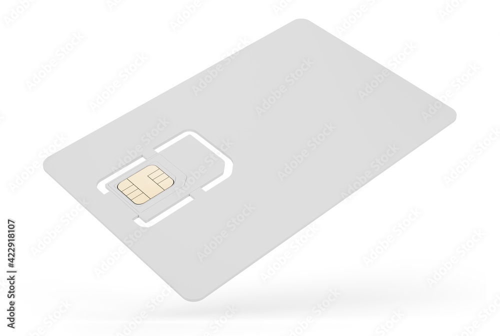 blank sim card isolated on white background Stock Illustration | Adobe ...