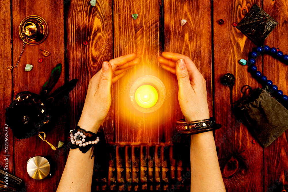 Magic and witchcraft. Occult and Esotericism. Mystical ritual ...