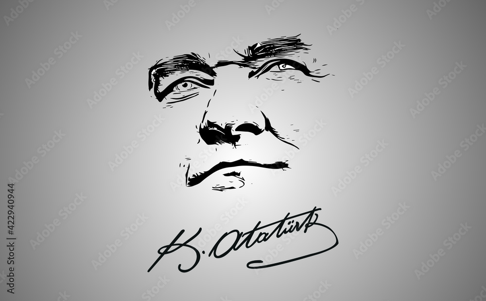 Mustafa Kemal Ataturk picture. Turkish republic founder Mustafa Kemal ...