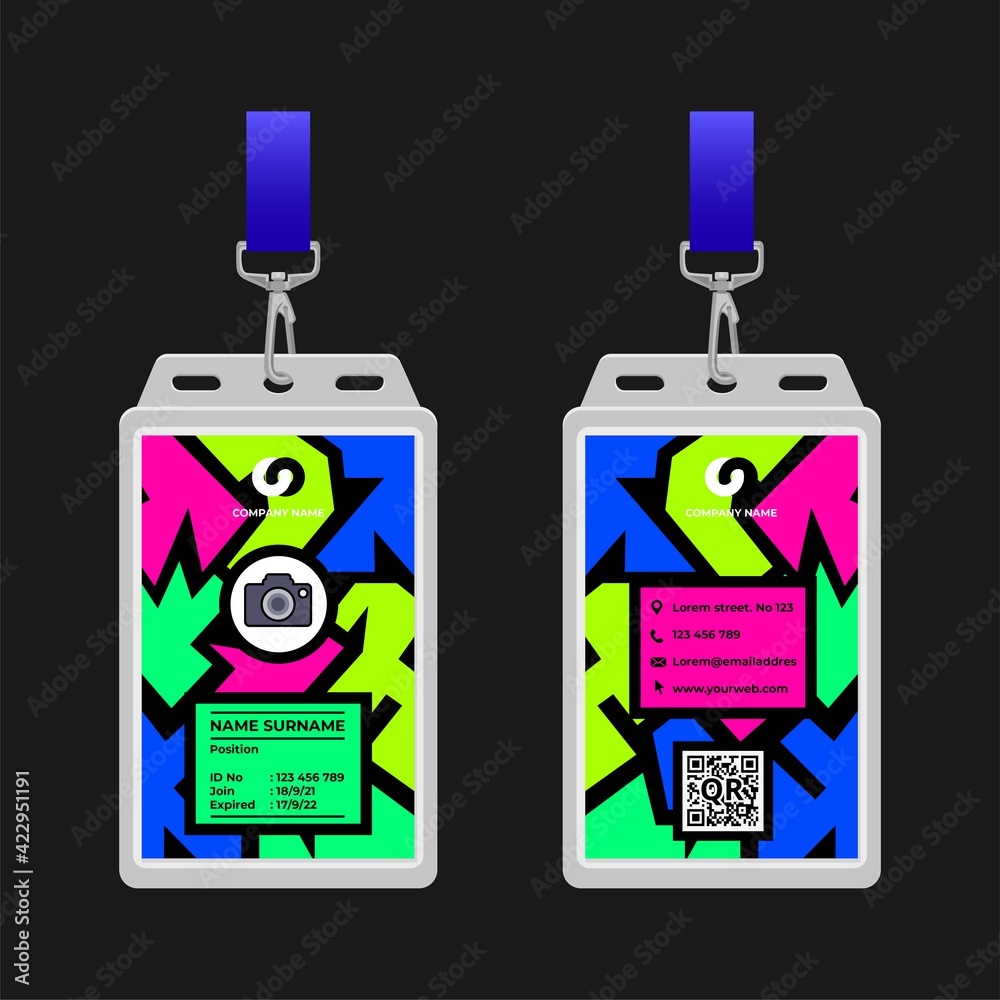 Abstract design Id pass card template. Easy to edit. Name tag for your ...
