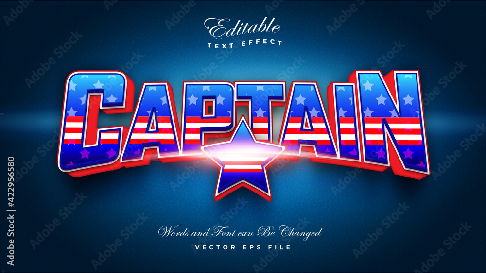 Vecteur Stock Captain Text Effect | Adobe Stock