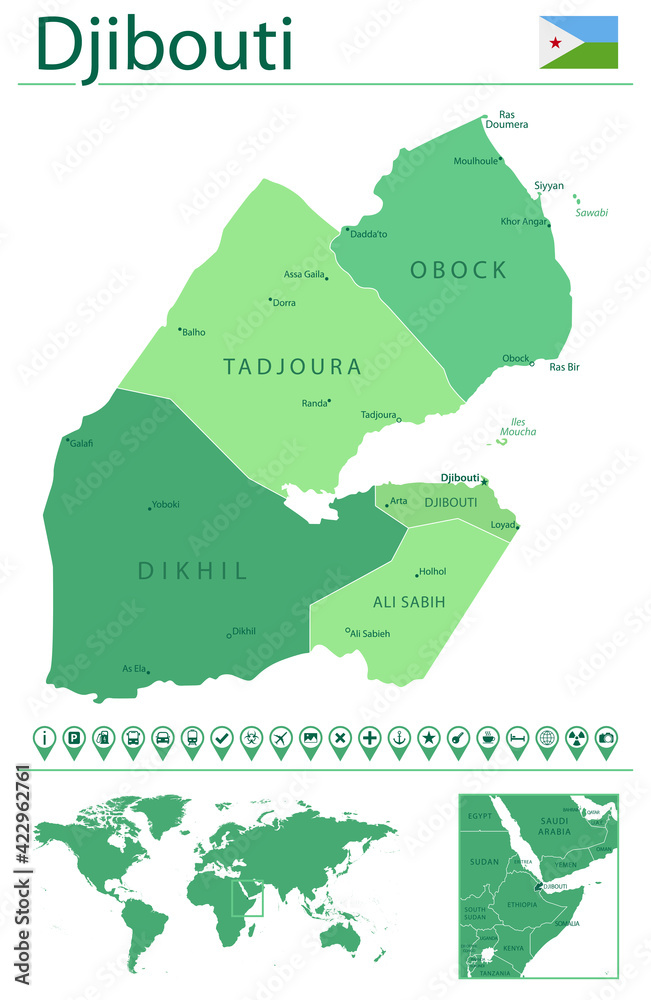 djibouti world map