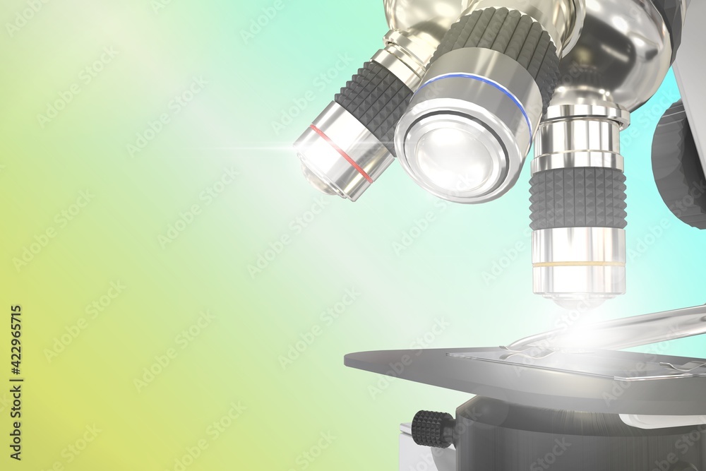 nano technology research concept, lab modern scientific microscope with ...