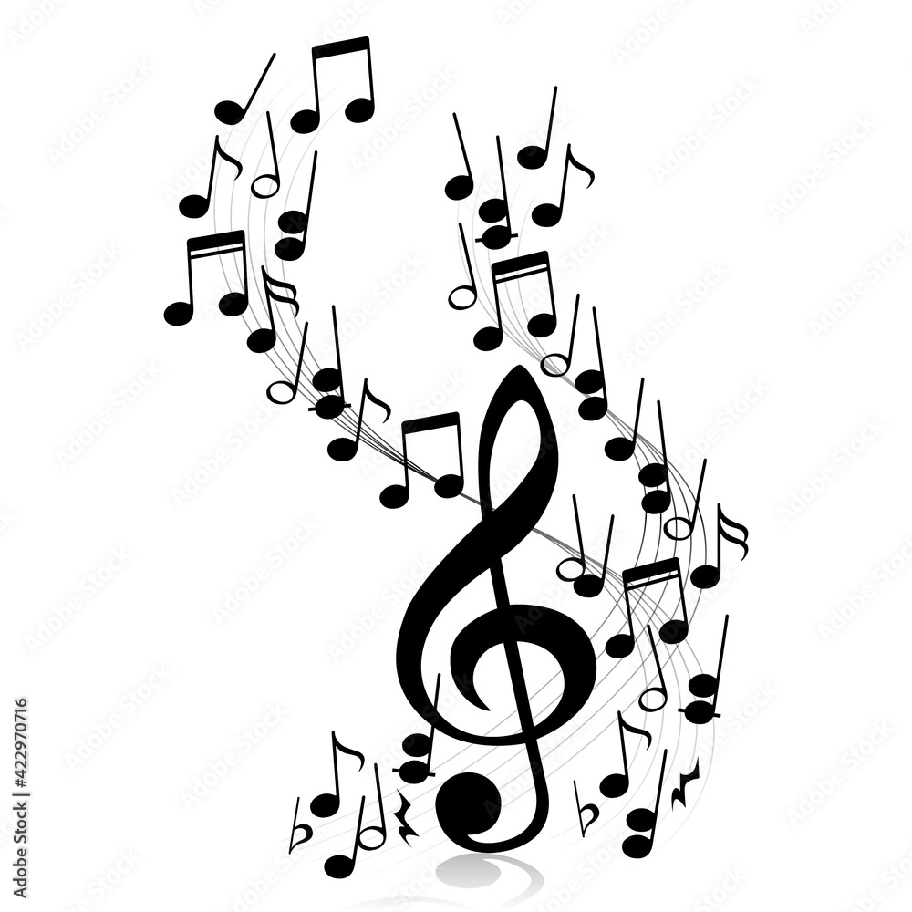 Clé de Sol, Partitions et Notes de Musique Stock Vector | Adobe Stock