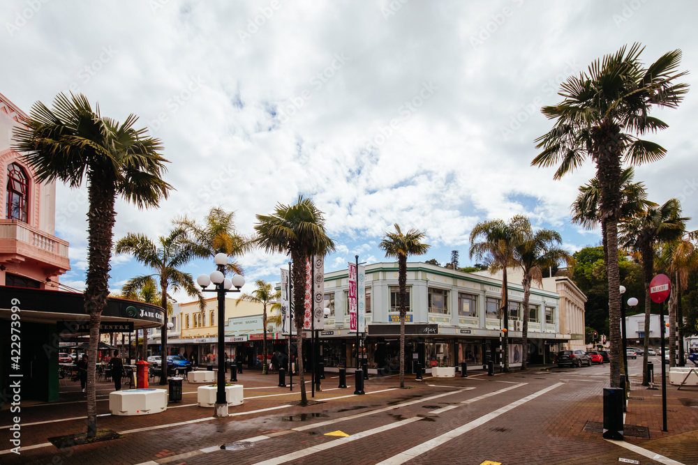 Iconic Art Deco Building Architecture in Napier New Zealand Stock Photo ...
