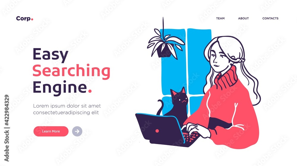 Landing page template of developing computer software, coding and ...