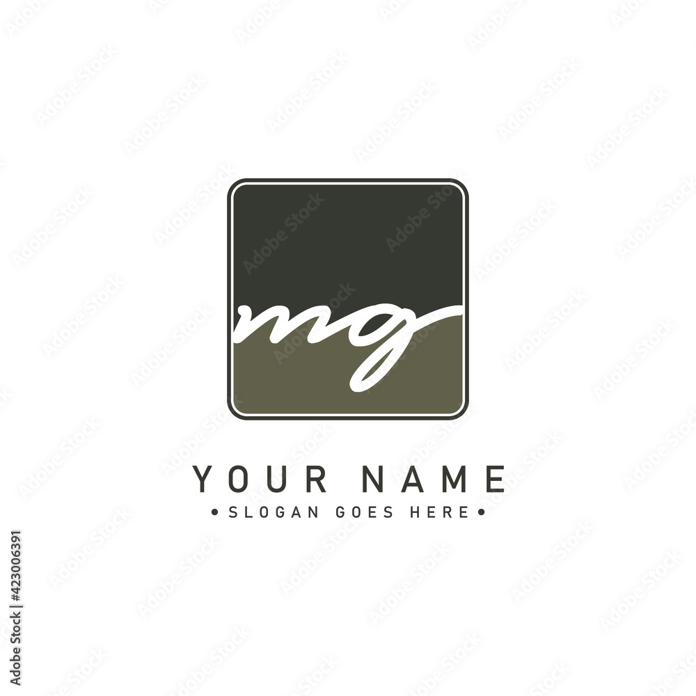 Initial Letter MG logo - Handwritten Signature Style Logo Stock Vector ...