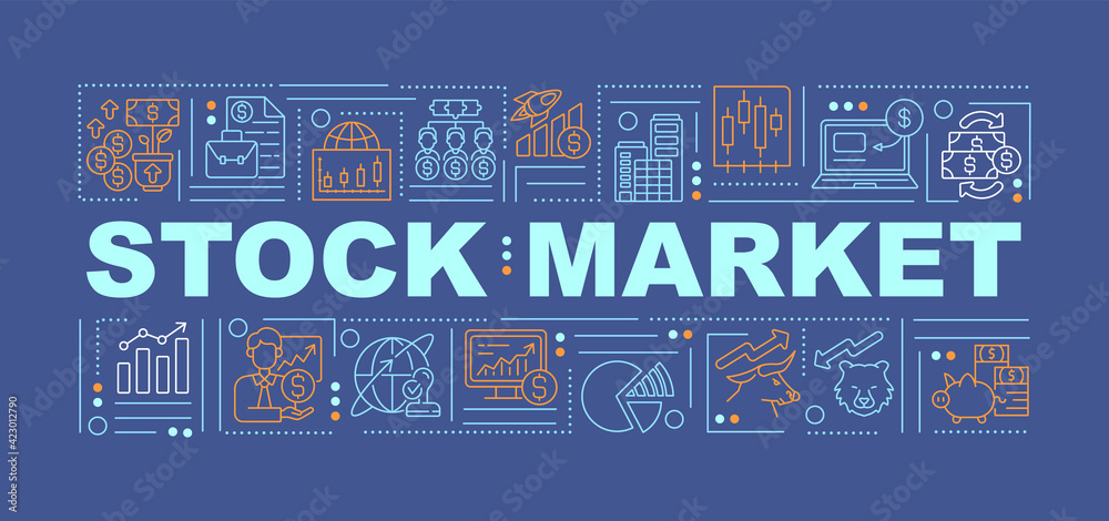 Stock market word concepts banner. Long term money investment advices ...
